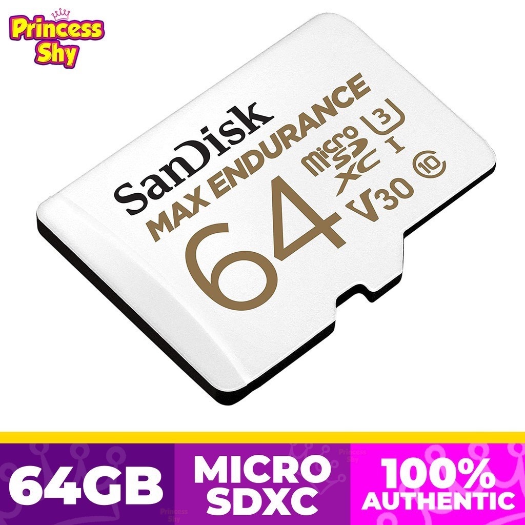 SanDisk 64GB Max Endurance micro SDXC U3 V30 for CCTV Dashcam SDSQQVR ...