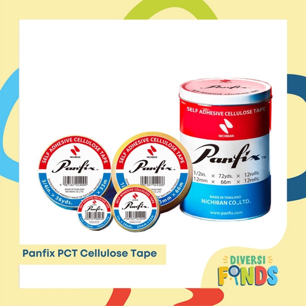 Panfix Biodegradable / Eco-Friendly Stationery/Cellulose Tape - 1/2", 3 ...