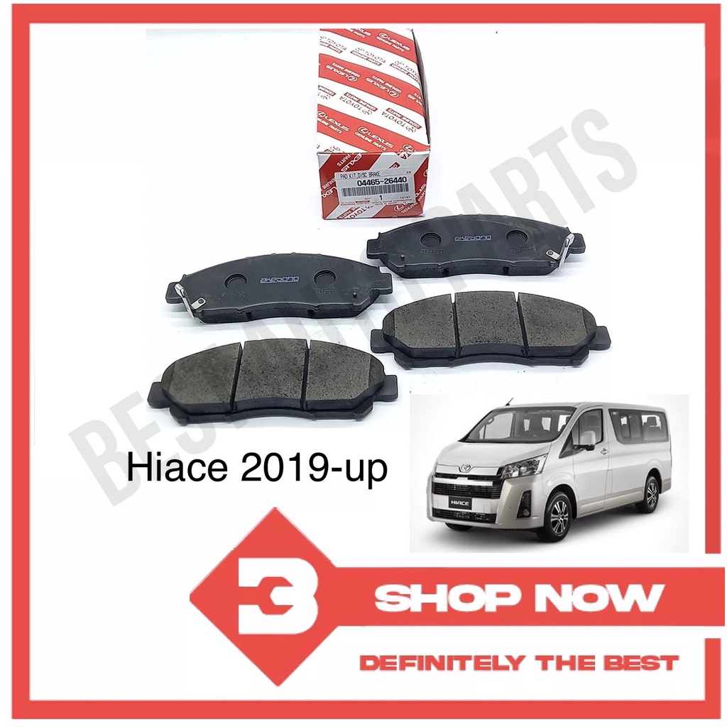 Genuine Toyota Brake Disc Pad for Toyota Hiace 2019-up, Front, 04465 ...