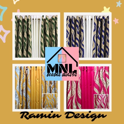 3 in 1 Set Ring Curtains Ramin Design (Cretona Fabric) | Shopee Philippines