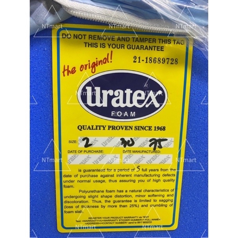 Uratex Foam Mattress with Cover 2 and 3.5 inches thick 100% ORIGINAL ...