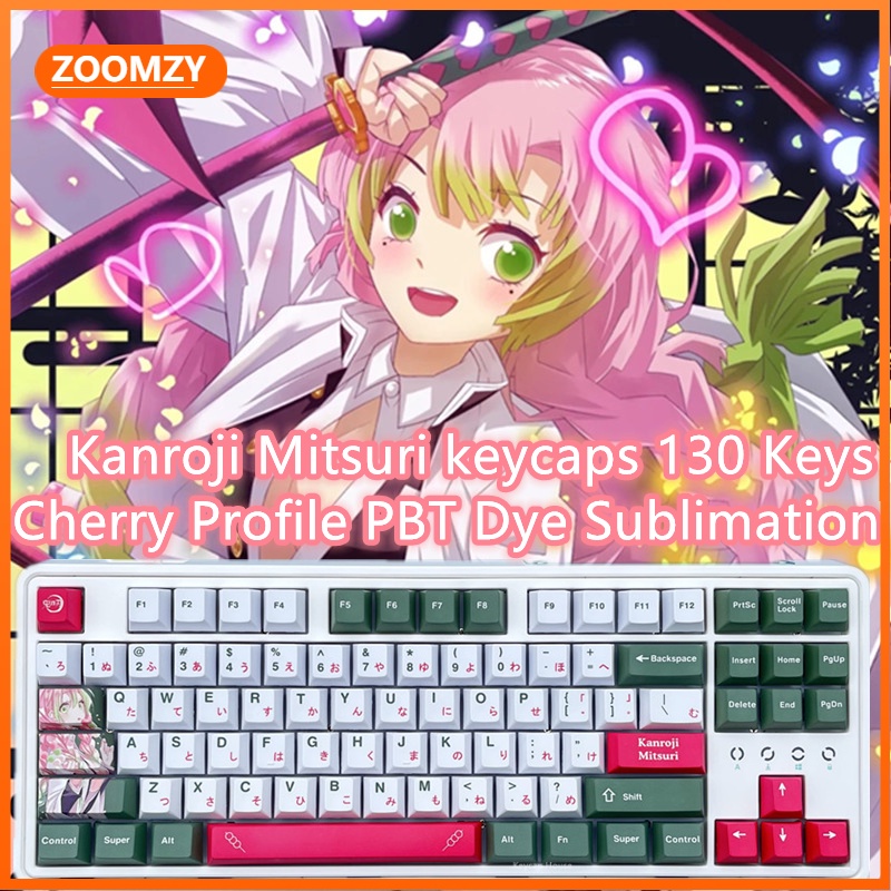 Kanroji Mitsuri Keycap Demon Slayer Keycap Cherry Profile PBT Dye ...