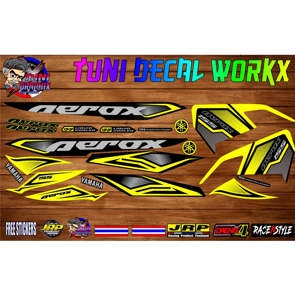 Yamaha Aerox V1 Customized Stock Decals (10 COLORS) w/freebies | Shopee ...