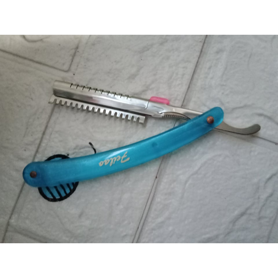LABAHA STRAIGHT RAZOR BARBER FLOADING SHAVER (BLUE W/GRILLS) | Shopee ...