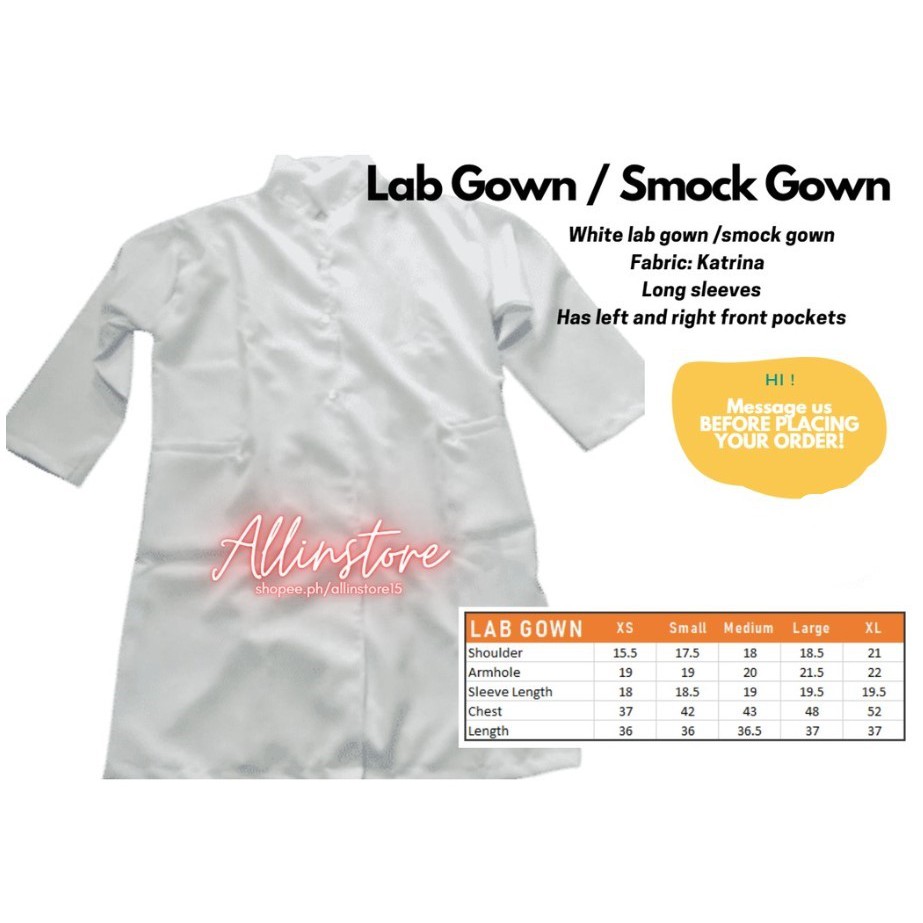 Lab Gown / Smock Gown ........ | Shopee Philippines