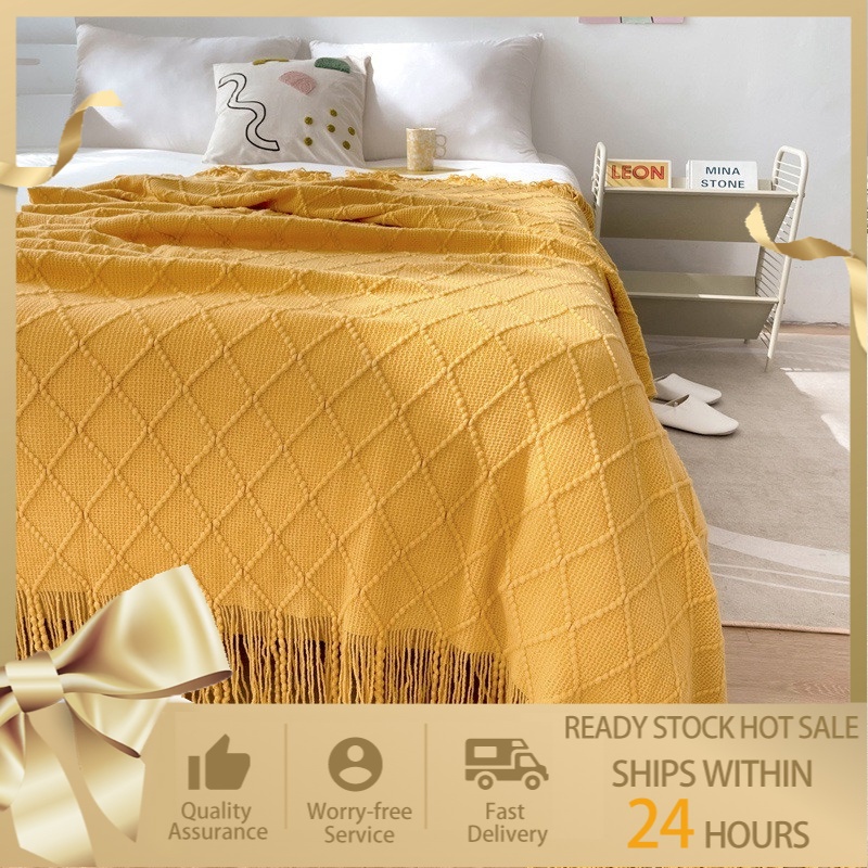 Nordic Knitted Throw Thread Blanket On The Bed Sofa Plaid Travel Tv Nap ...