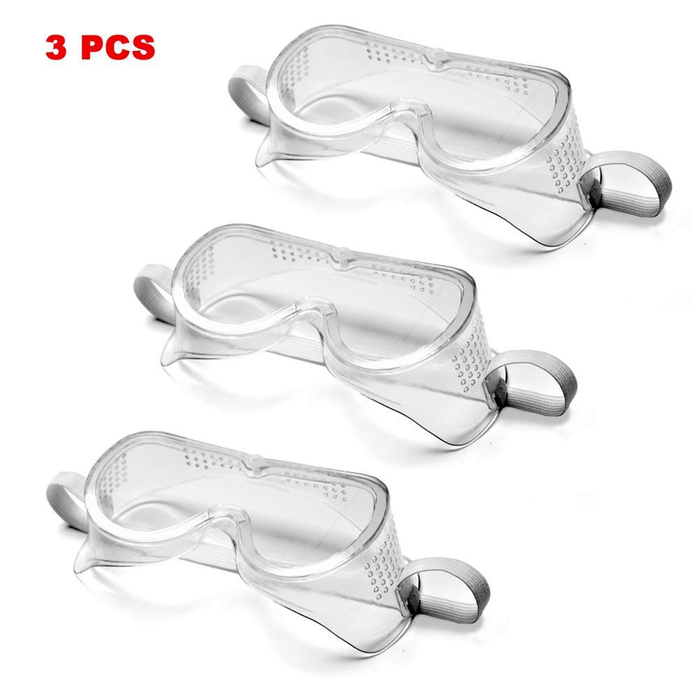 3pcs Safety Goggles Direct Ventilation High-impact with Perforated ...