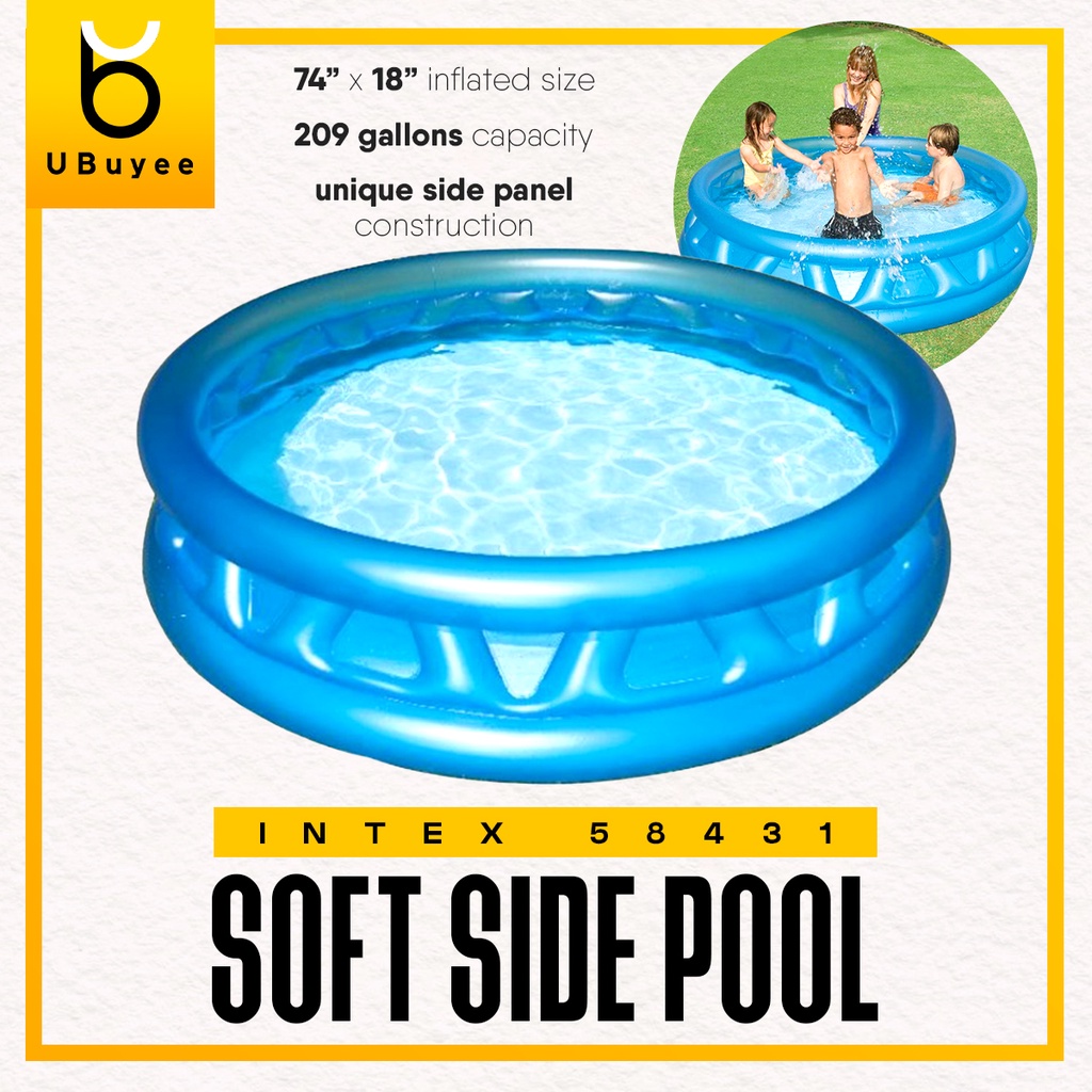 Intex Swim Center 58431 Soft Side Round Inflatable Swimming Pool for ...