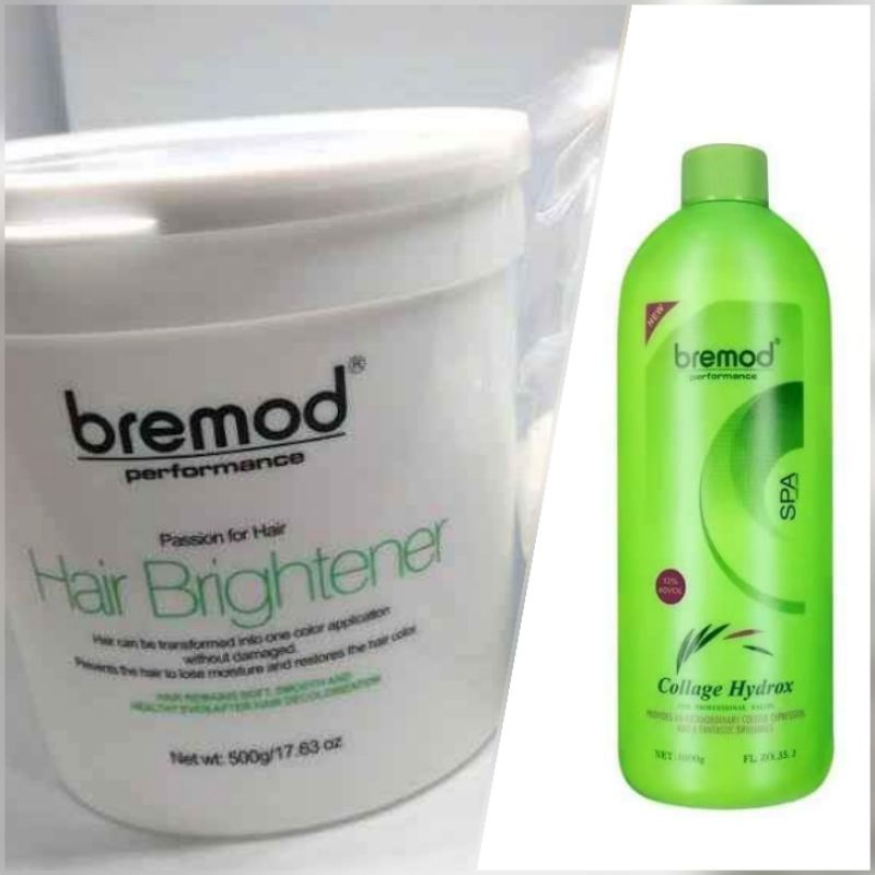BREMOD hair bleaching SET white powder bremod hair brightener ash ...