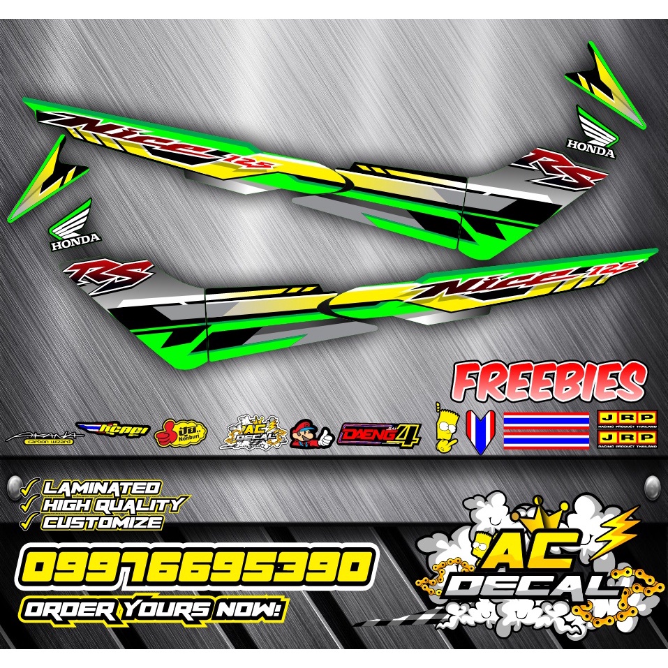 Nice 125/Rs 125 Decal Gree (Thai Design) | Shopee Philippines