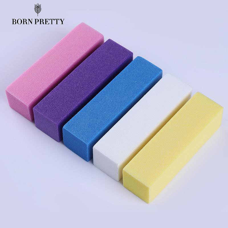 Born Pretty Pink Blue White Sanding Sponge Nail Files Buffer Diy Tool 1 ...
