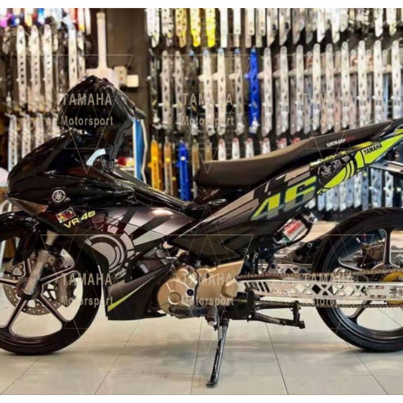 Yamaha Y15 Y15zr V1 V2 VR46 Rossi VR-46 (All Black Version) cover set ...