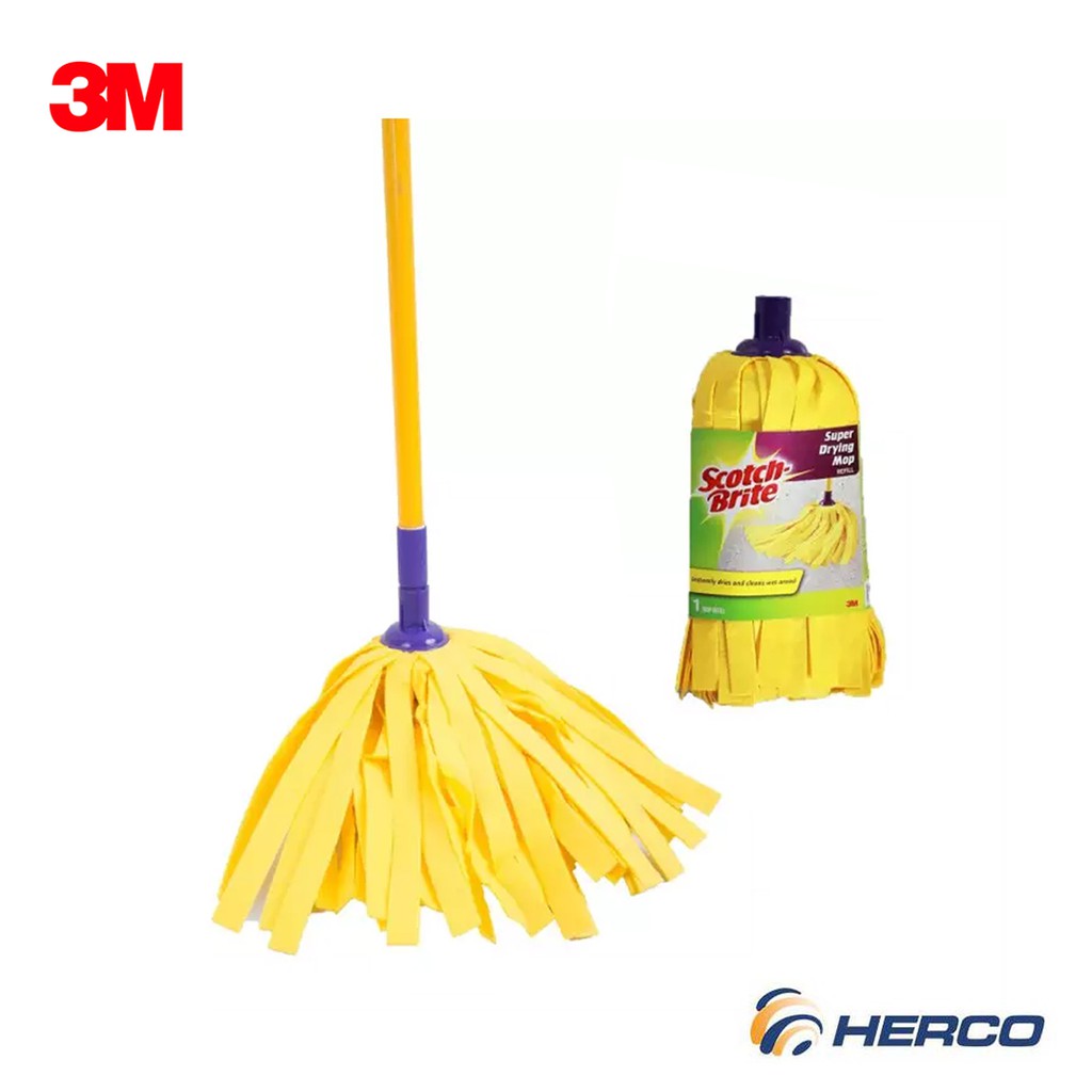3M Scotch Brite Super Drying Mop Set + 1Pc Extra Refill | Shopee ...