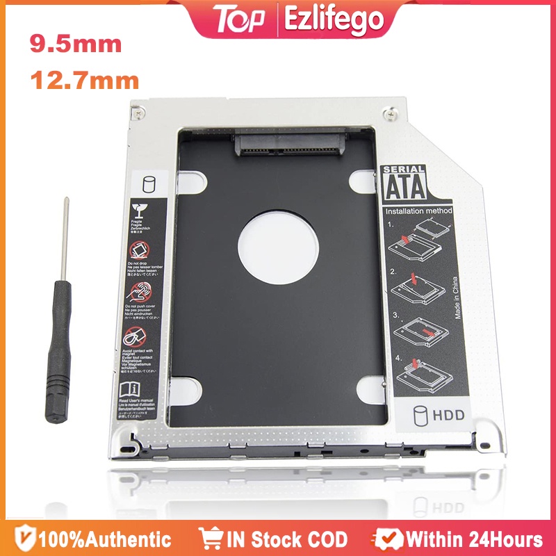 Laptop Second HDD Caddy 9.5mm 12.7mm SATA 2nd SSD HDD Hard Drive Caddy ...