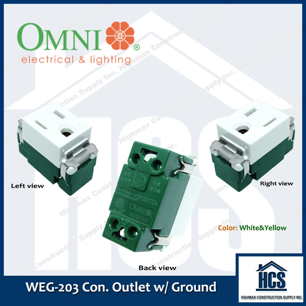 Omni Convenience Outlet with Ground 10A - WEG-203 | Shopee Philippines