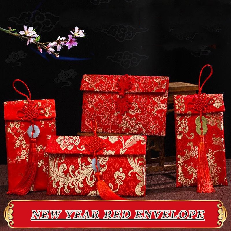 2024 Chinese New Year Red Envelopes Cloth Art Fabric Brocade Red Packet ...