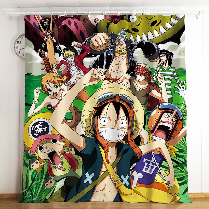 Home One Piece Curtain Cartoon Anime Luffy Sauron Free Punch ...