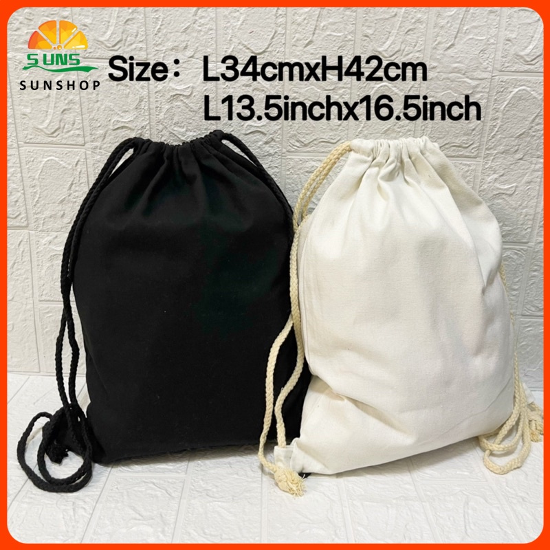 1pc Thick Canvas katsa drawstring bag Back pack String bag backpack eco ...