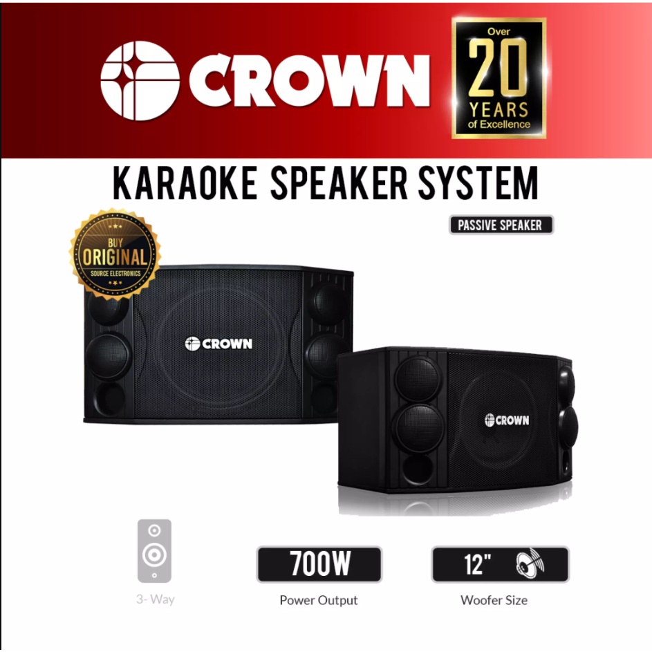 Crown BF-1268 3 Way 700W Karaoke Speaker System | Shopee Philippines