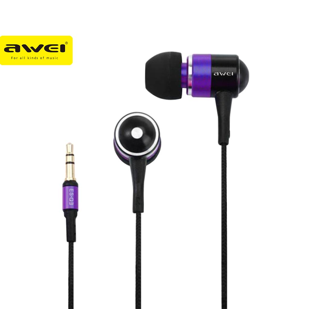 Awei ES-Q3 Super Bass Earbuds Wired Earphone Headset Noise Isolation ...