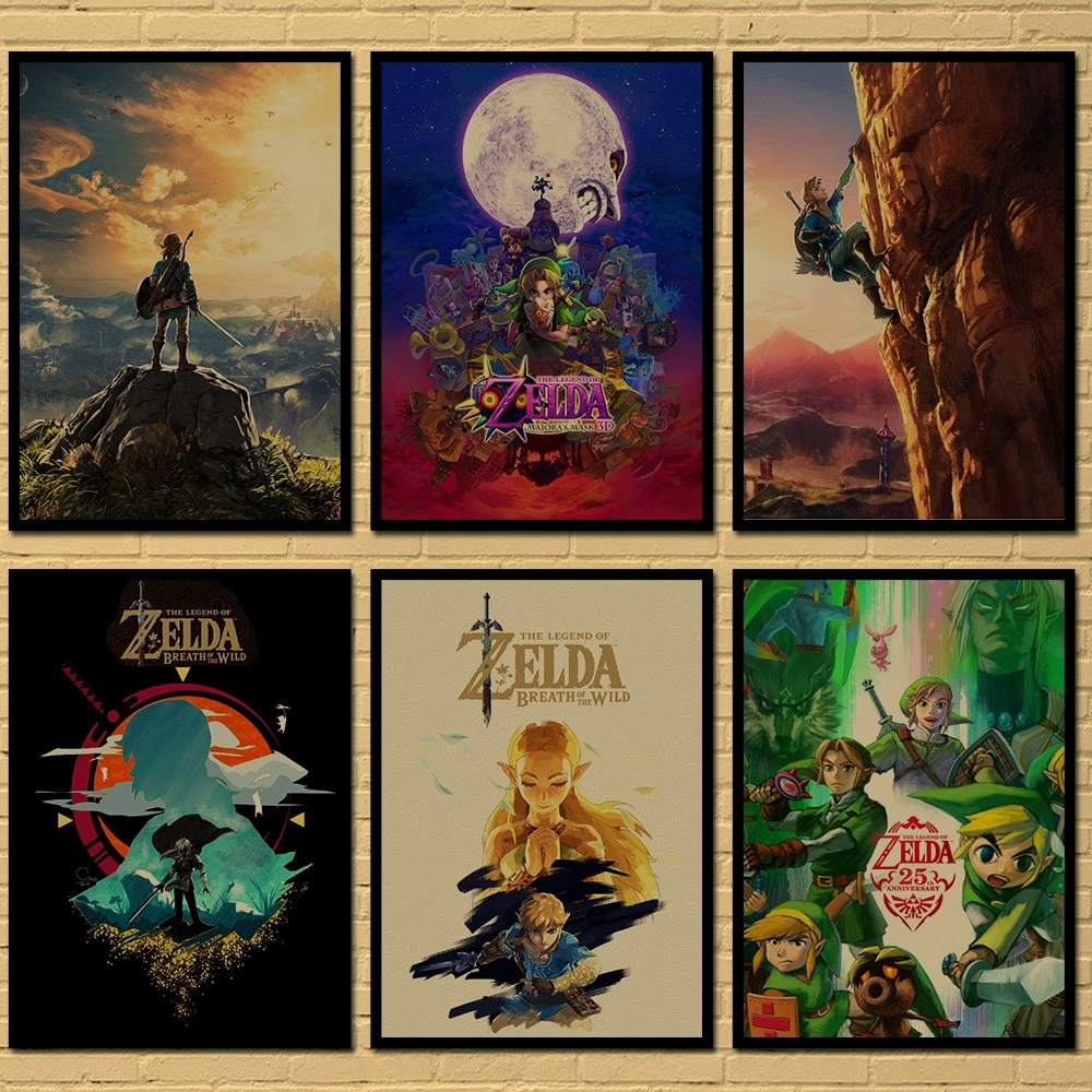 Series Legend of Zelda Series Link Vintage Poster Kraft Paper Retro ...
