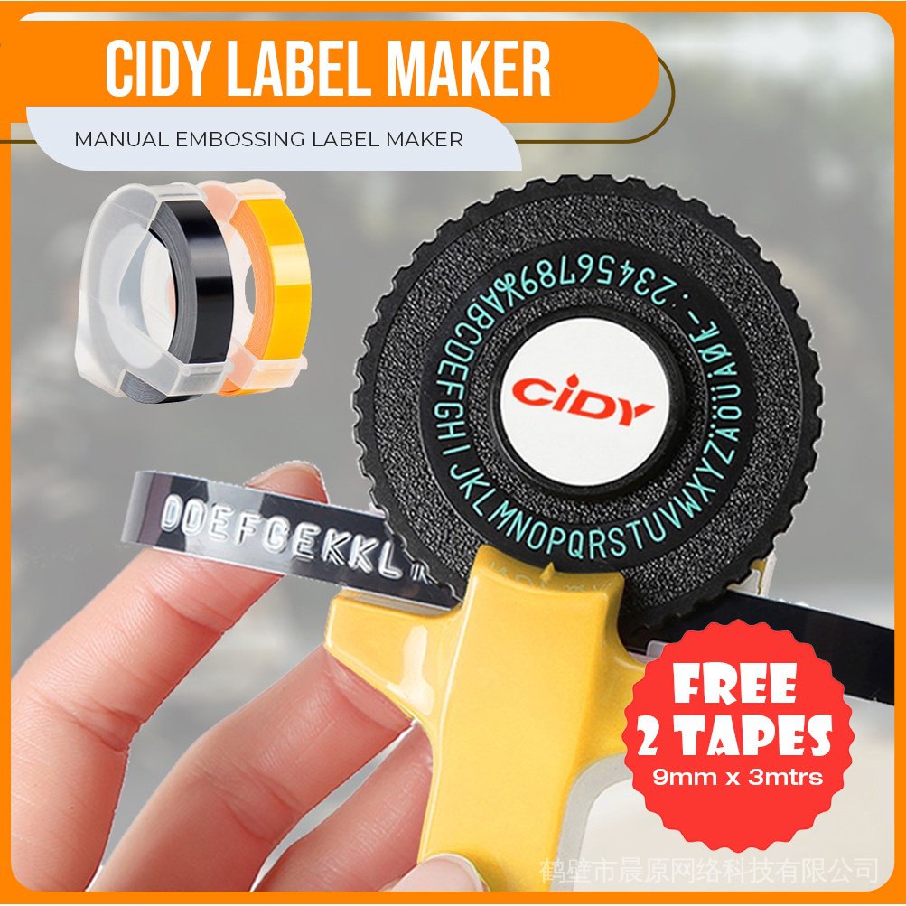 Label Maker Cidy Motex Manual with FREE 2 TAPES (9mm x 3mtrs) Manual ...
