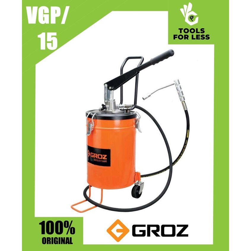 Groz Grease Pump 15kg Bucket Capacity with Wheels VGP/15 | Shopee ...