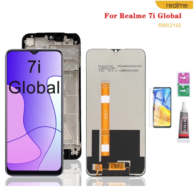 6.5 ” LCD with Frame For Realme 7i Global RMX2193 LCD Display with ...