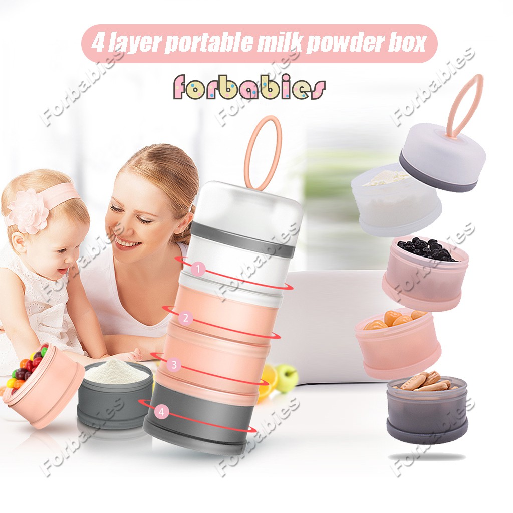 4 Layer Milk powder Dispenser Bottle Portable baby Moisture-proof Milk ...