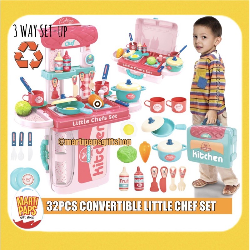 32PCS LITTLE CHEF KITCHEN SET TOYS FOR KIDS SUITCASE TOY | Shopee ...