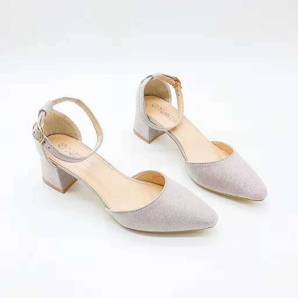 Korean Women Pointed Closed Toe Block Heels Sandals | Shopee Philippines