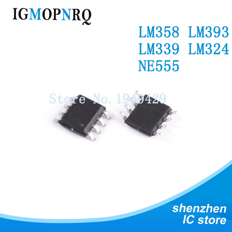 50PCS LM358DR LM324DR LM339DR LM393DR SOP SMD LM358 LM393 LM339 LM324 NE555 NE555DR Amplifier ...