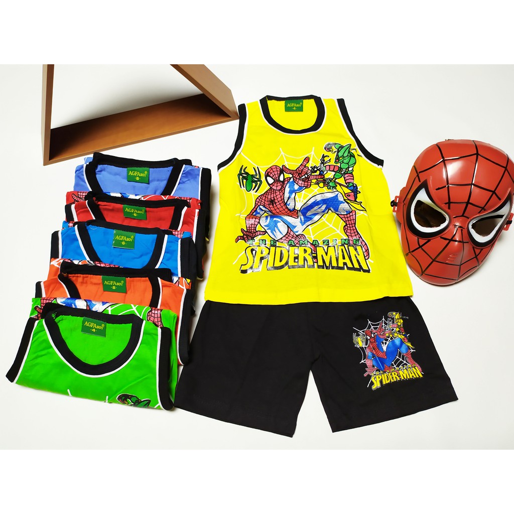Spiderman Superhero Boys Singlet Suits | Shopee Philippines