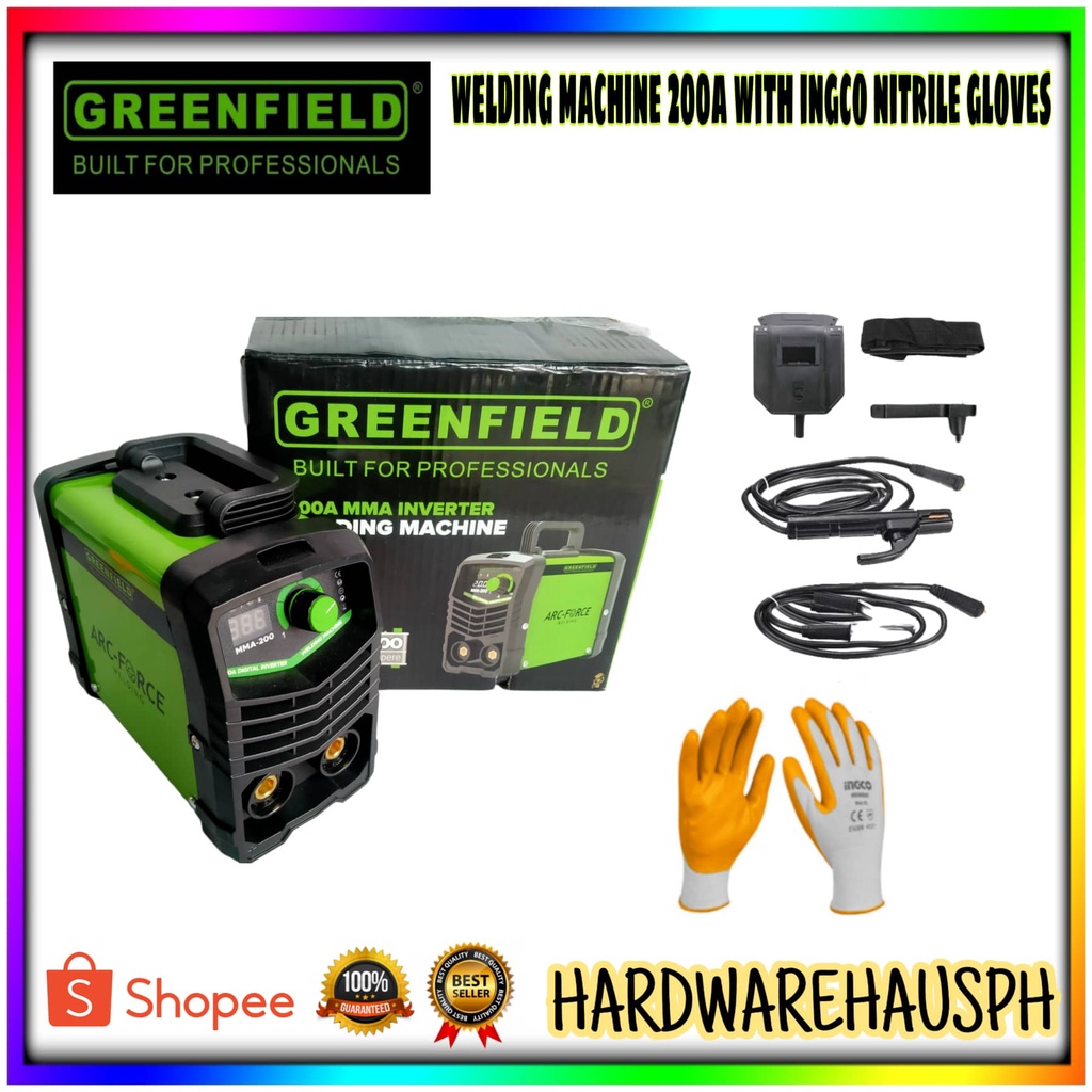 GREENFIELD 200Amp MMA Inverter Welding Machine IGBT 08-03-10200D With ...