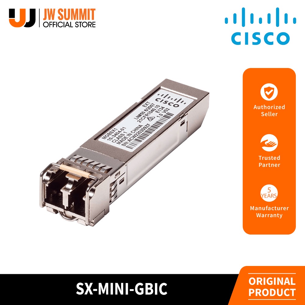 Cisco 1W SFP Transceiver MGBSX1 Gigabit Ethernet 1000BASE-SX Multimode ...