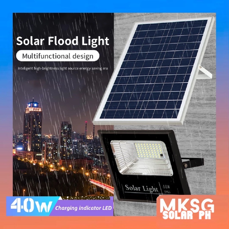 40W Outdoor Solar Flood Light IP65 Waterproof With Remote Power ...