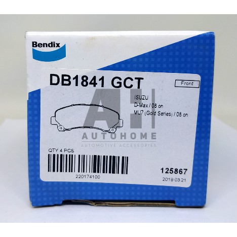 Isuzu DMax Front Brake Pads - D-Max - BENDIX Brake Pad DB 1841 | Shopee Philippines