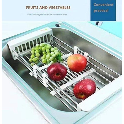 Retractable Sink Water Filter Rack Drain Basket Stainless Steel Kitchen ...