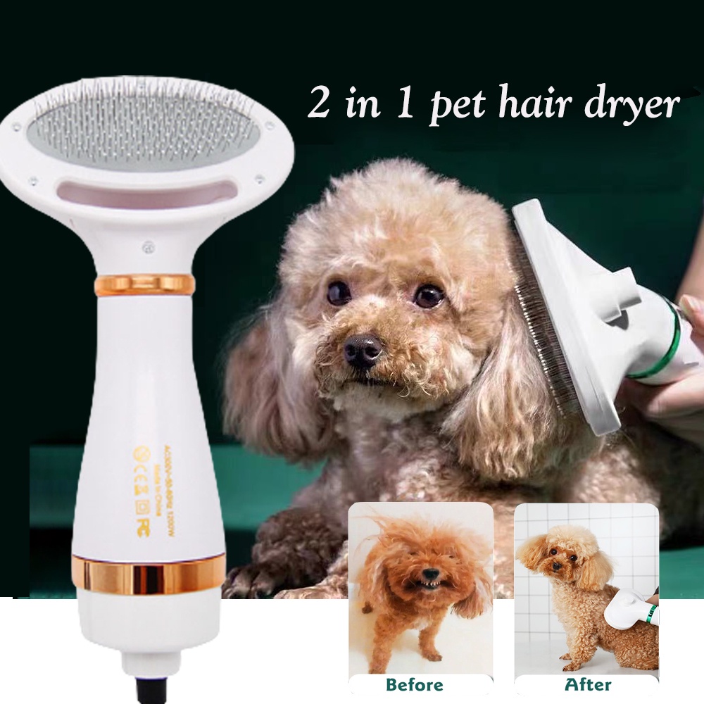 ARIGOS 2 in 1 Pet Blower Dryer Dog Hair Dryer Comb Pet Grooming Cat ...