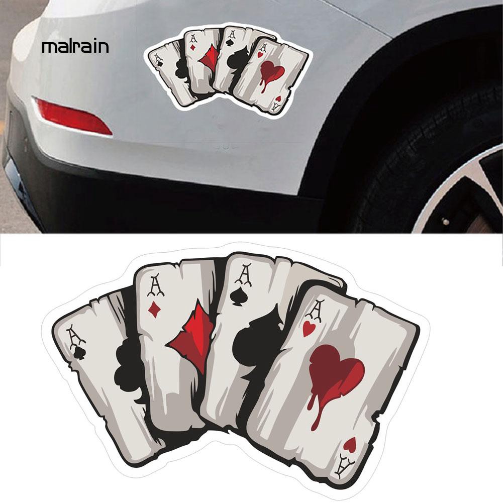 MALN_Funny Poker Pattern Car Truck Body Window Decoration Reflective ...