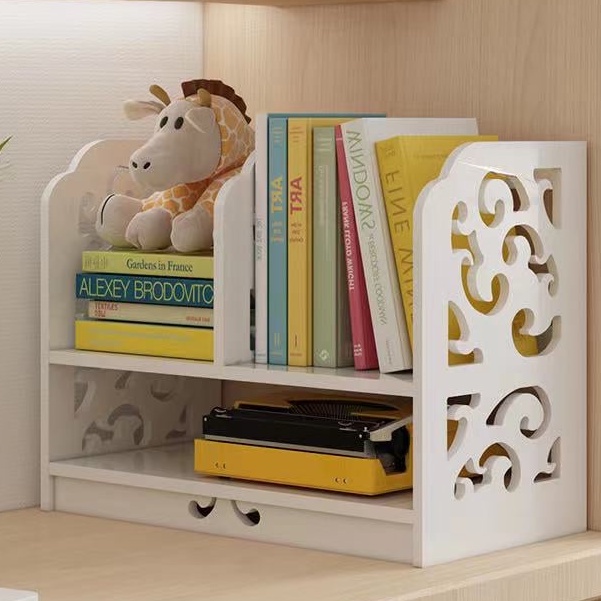 Mini Desk Bookshelf Bookcase Office Storage Rack Simple Desktop ...