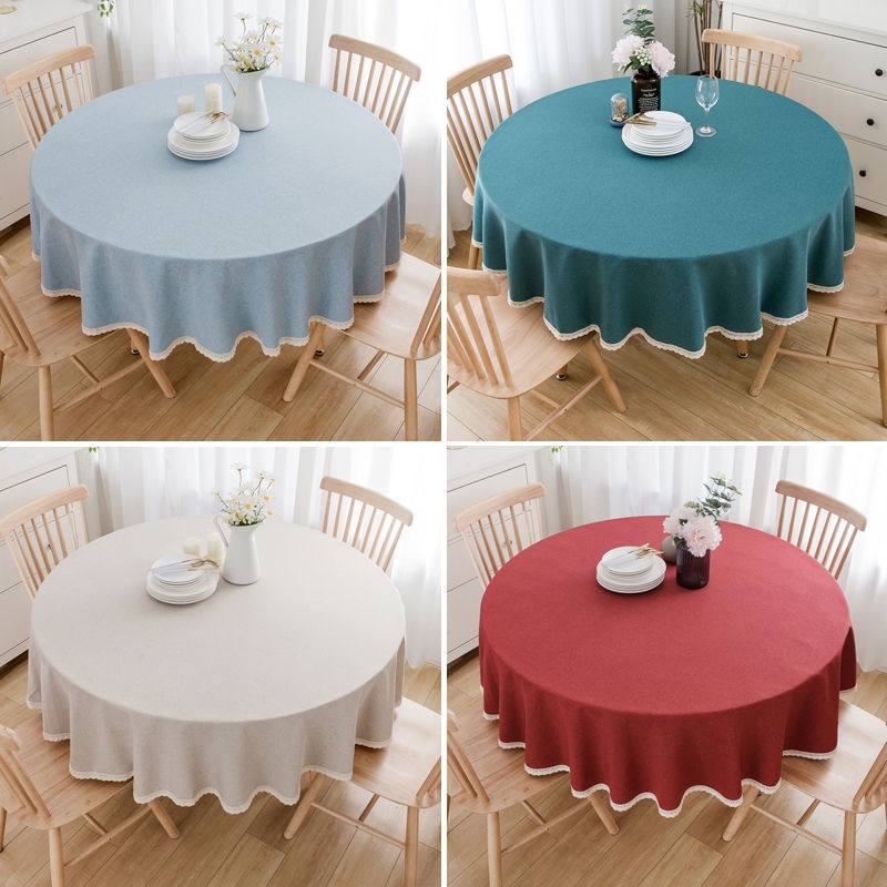 Moonstars Pure Color Round Table Cloth 6-10 Seaters Art Home Simple ...