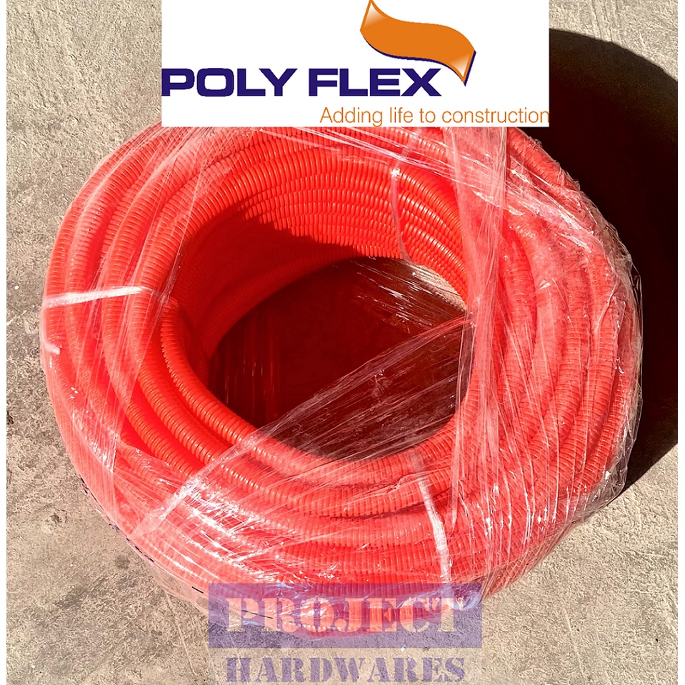 Polyflex Hose Orange Flexible Electrical Conduit 20mm 1/2” diameter 50 meter long | Shopee ...