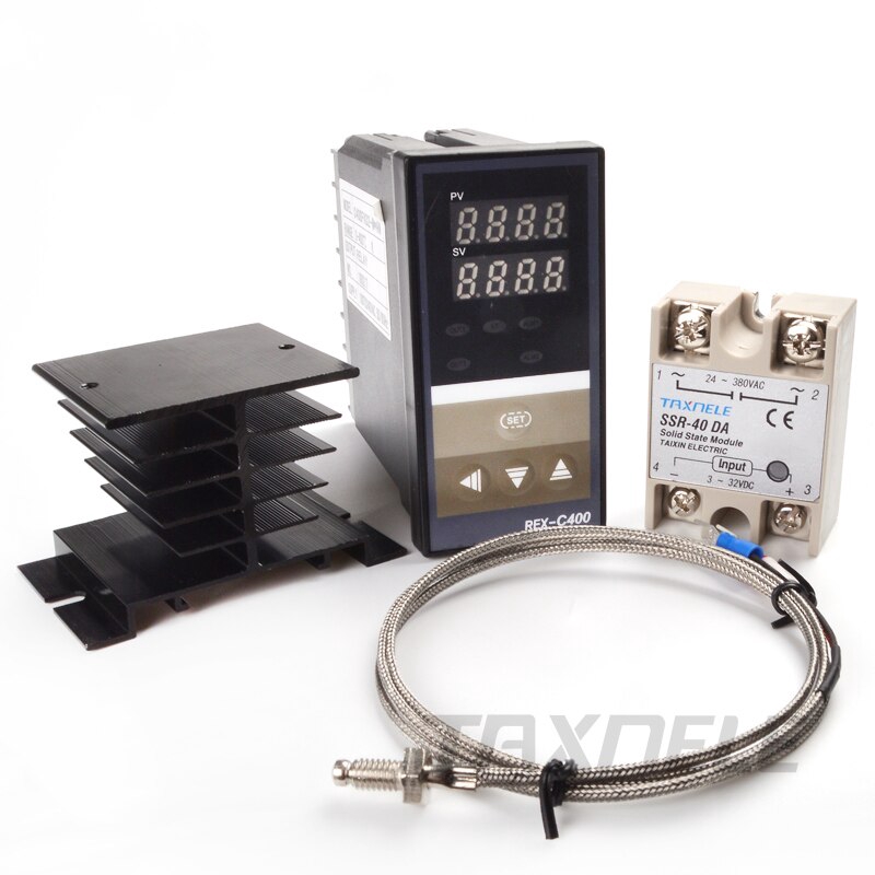 TAXNELE Dual Digital PID Temperature Controller REX-C400 with Sensor K ...