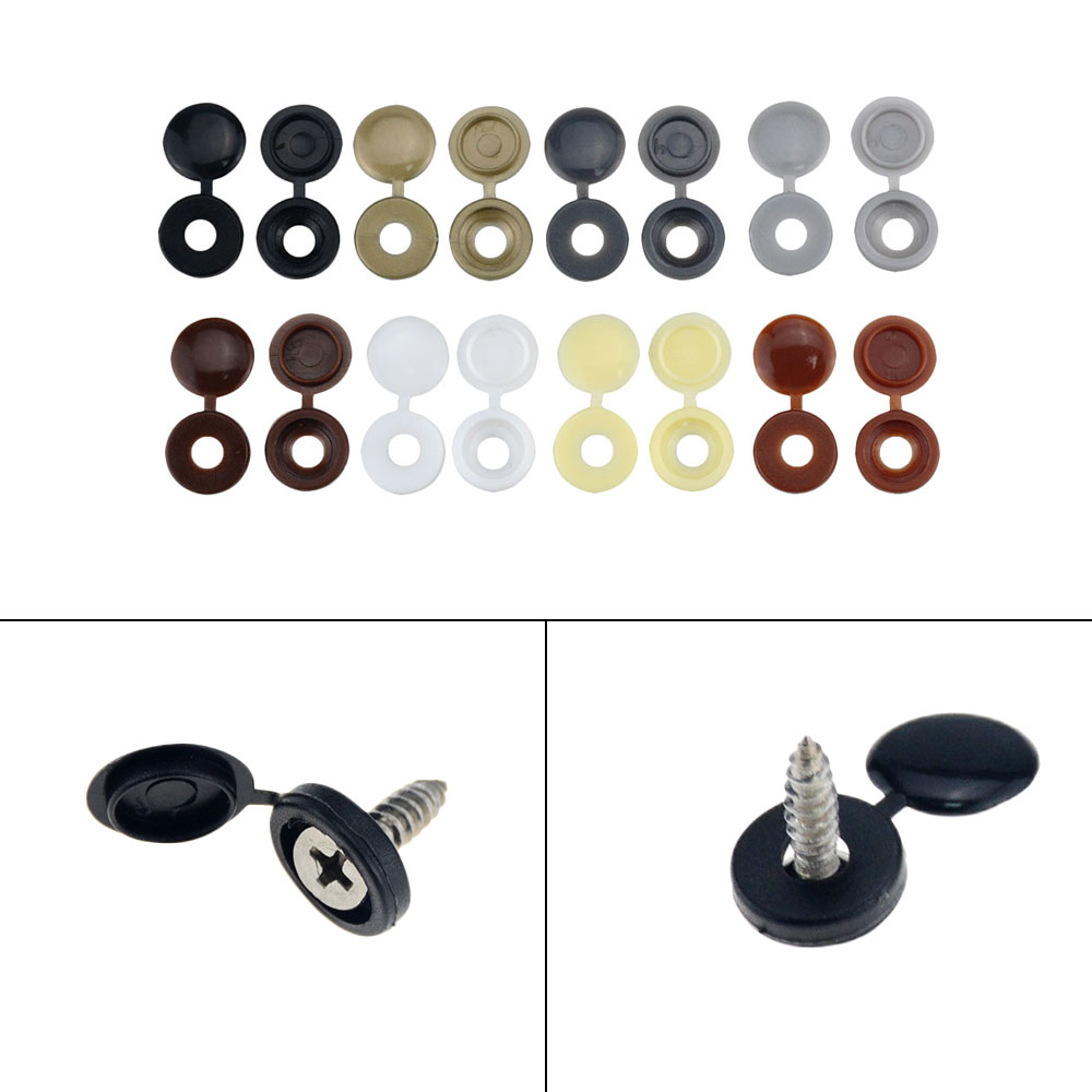 100Pcs Practical Screw Cover Plastic Screw Protective Cap Button Nuts ...