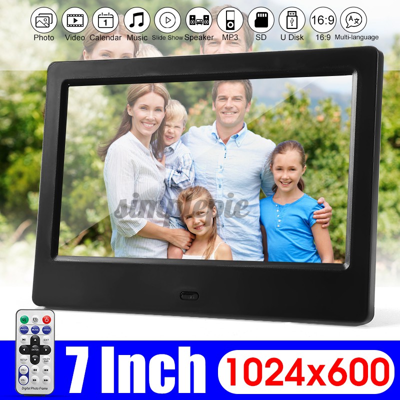 Inch 7 Digital Photo Frame Electronic Picture MP3 Player Remote Control ...