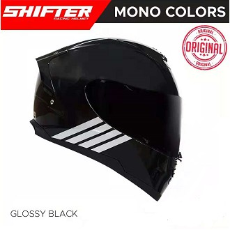 SHIFTER R1 Plain Full Face Dual Visor Helmet Gloss Black | Shopee ...