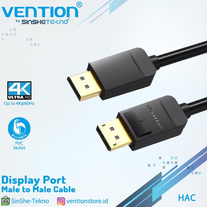 Vention [Hac 2M] Cable Displayport Male To Display Port (Dp) Male ...