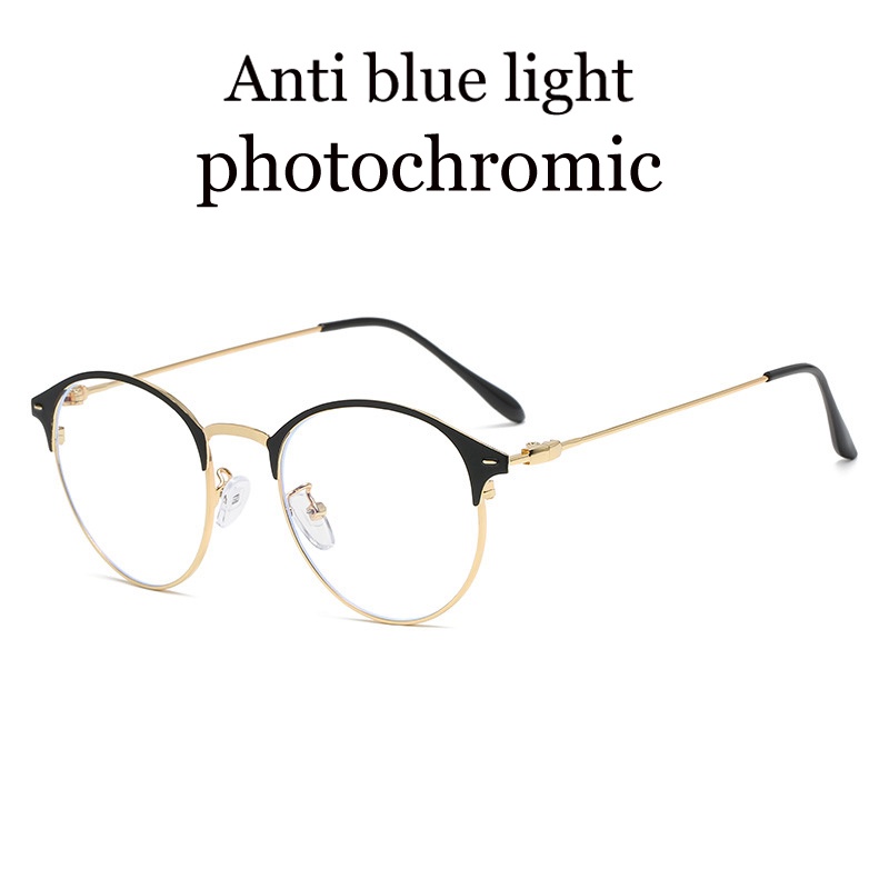 Photochromic Anti Radiation Glasses Hot Sale Fashion Metal Eyewear