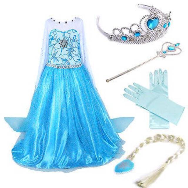 Elsa PRINCESS Costume DRESS With Wings Can Be Removed Beautiful Pair ...